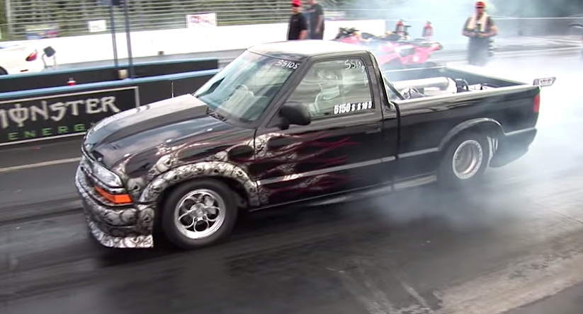 Bed mounted turbo Chevy S10 spanks Trans Am and Mustang at the strip ...